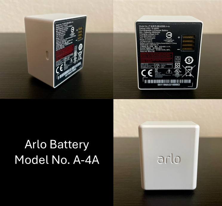 What type of battery does my Arlo camera use?