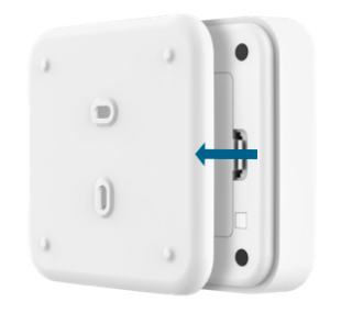 Remove the battery cover from the back of the Arlo Wire-Free Keypad.