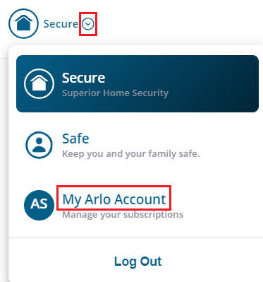 Click Arlo Secure or Arlo Safe.