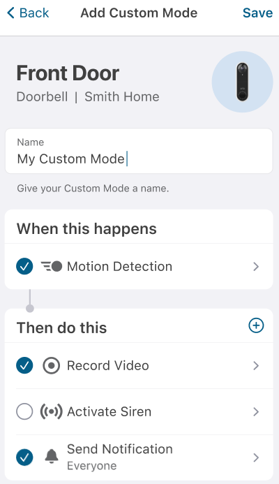 How to set up an Arlo Custom Mode